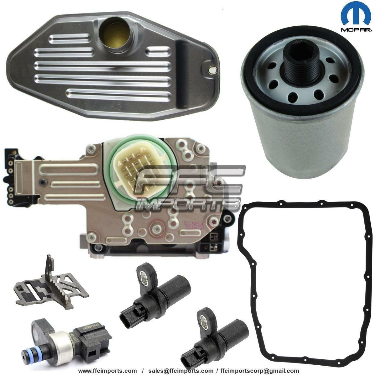 45RFE 545RFE 68RFE MOPAR Solenoid Block Sensors SET & 4WD Filter 99-18 ...